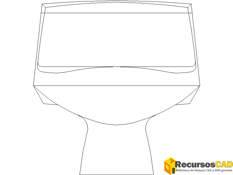 Bloques CAD de Inodoros y WC vista frontal o alzado - RecursosCAD