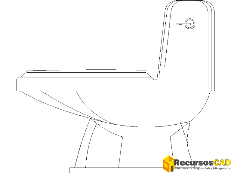 Bloque AutoCAD Inodoros WC en vista en alzado - RecursosCAD