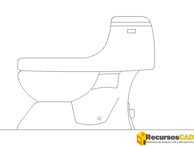 Bloque AutoCAD Inodoros WC en vista en alzado - RecursosCAD