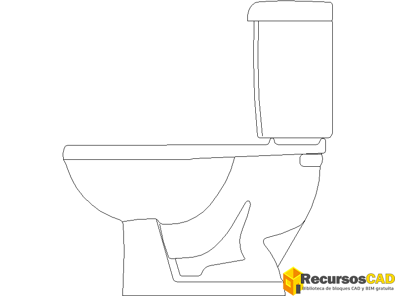 Bloque AutoCAD Inodoros WC en vista en alzado - RecursosCAD