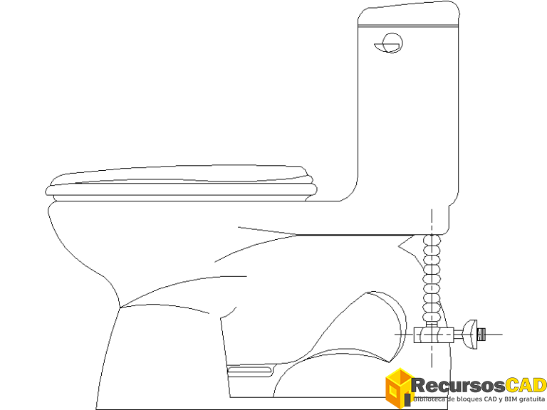 Bloque AutoCAD Inodoros WC en vista en alzado - RecursosCAD