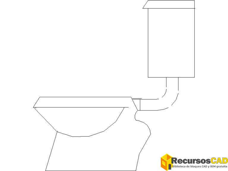 Bloque AutoCAD Inodoros WC en vista en alzado - RecursosCAD