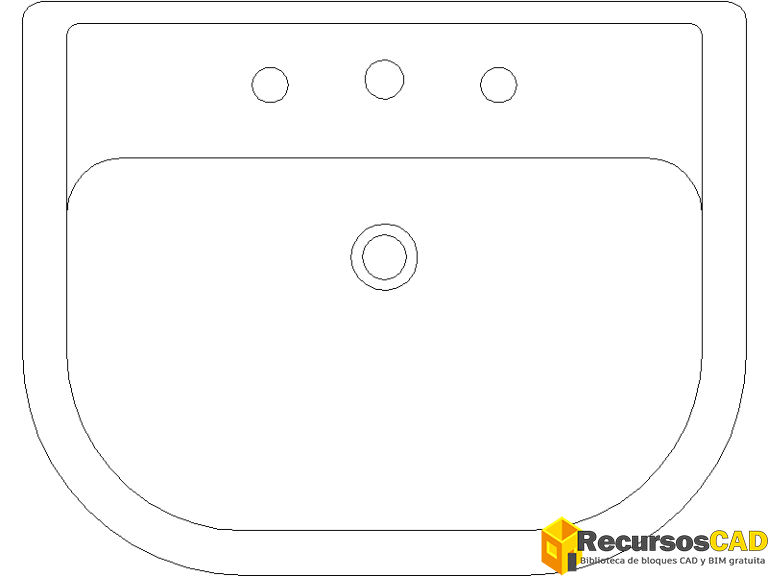 Bloques CAD de lavabos o lavamanos en vista superior o planta - RecursosCAD