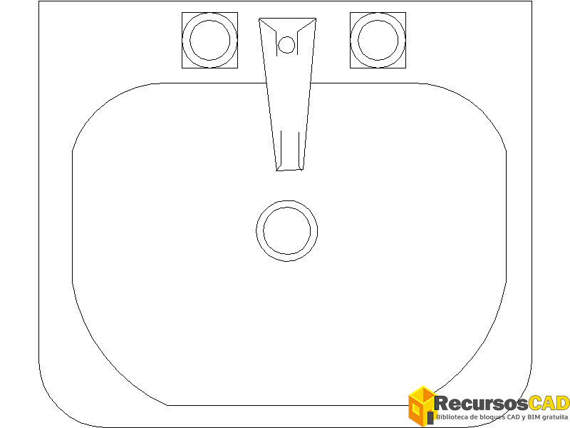 Bloques CAD de lavabos o lavamanos en vista superior o planta - RecursosCAD