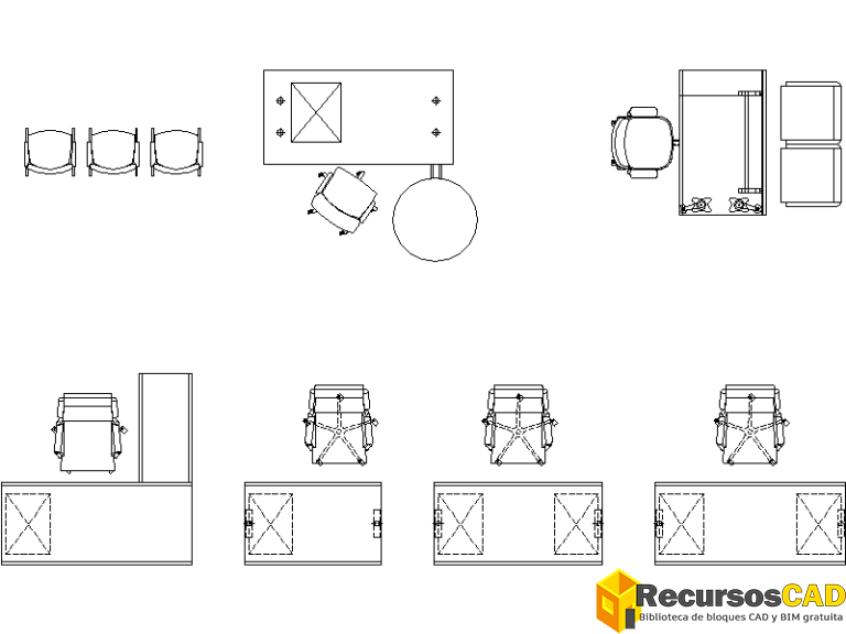 Descargar bloques AutoCAD de escritorios y puestos de trabajo gratis