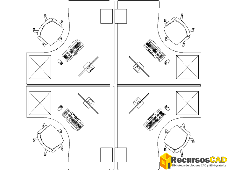 Descargar bloques AutoCAD de escritorios y puestos de trabajo gratis
