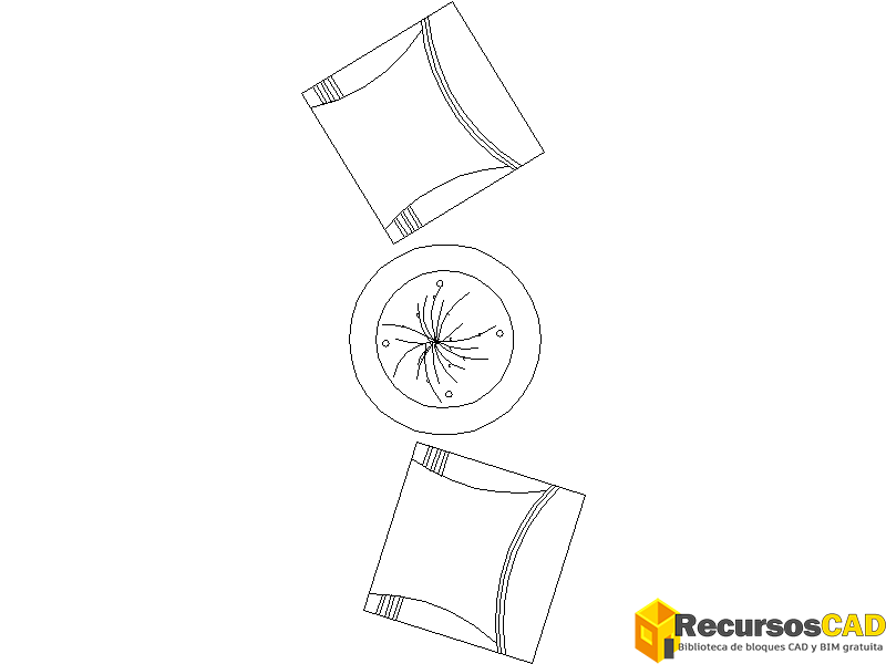 Bloque de Mobiliario de jardín o terraza en dwg - RecursosCAD