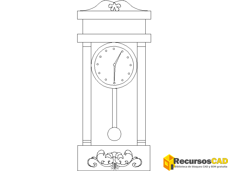 Bloques CAD de Relojes de Pared Antiguos, Modernos y Decorativos en DWG ...