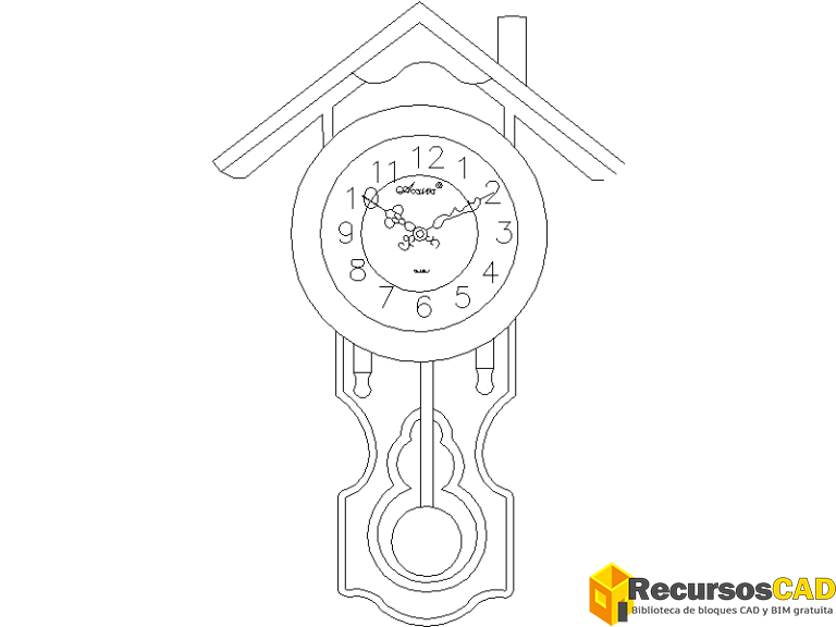 Bloques CAD de Relojes de Pared Antiguos, Modernos y Decorativos en DWG ...