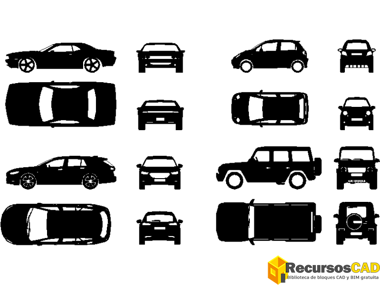 Iconos de coche de AutoCAD gratis - RecursosCAD