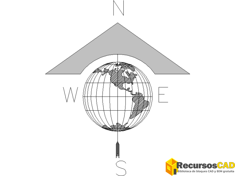Símbolo Norte - RecursosCAD