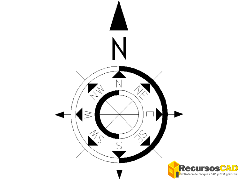 Símbolo Norte - RecursosCAD