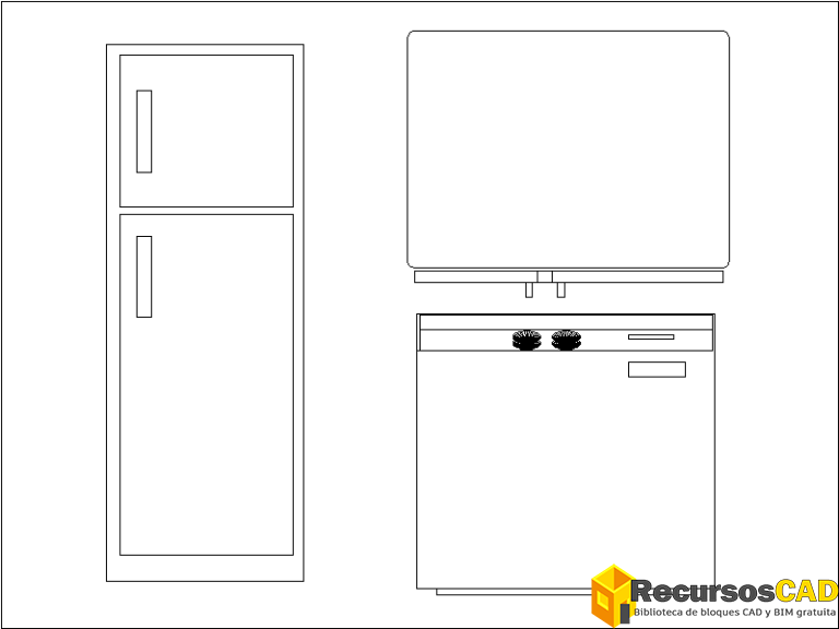Bloques AutoCAD de Electrodomésticos DWG - RecursosCAD