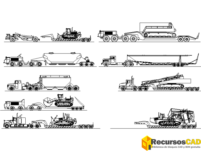 Bloques DWG AutoCAD de Transportes y Vehículos: Coches, Camiones y Más ...
