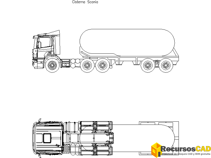 Descarga Bloques CAD de Camión Cisterna en Formato DWG Gratis - RecursosCAD
