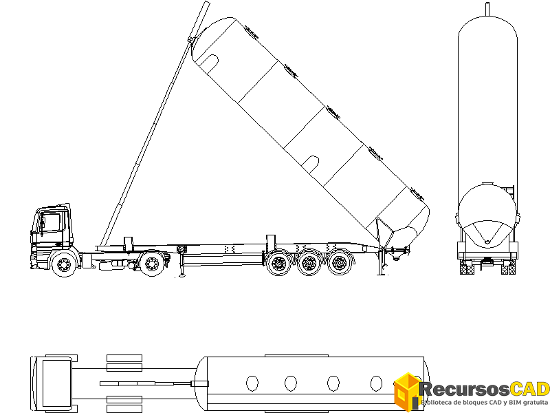 Descarga Bloques CAD de Camión Cisterna en Formato DWG Gratis - RecursosCAD