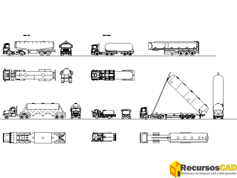 Descarga Bloques CAD de Camión Cisterna en Formato DWG Gratis - RecursosCAD