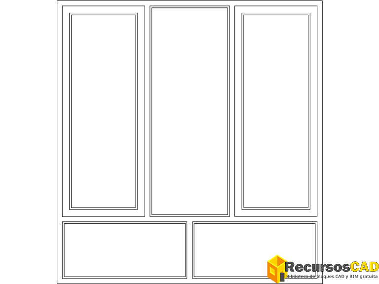 Bloques DWG de Ventanas en Vista Frontal o Alzado para AutoCAD 2D ...