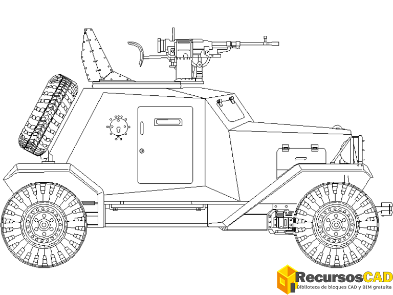 Bloques DWG de Vehículos Militares Blindados - RecursosCAD