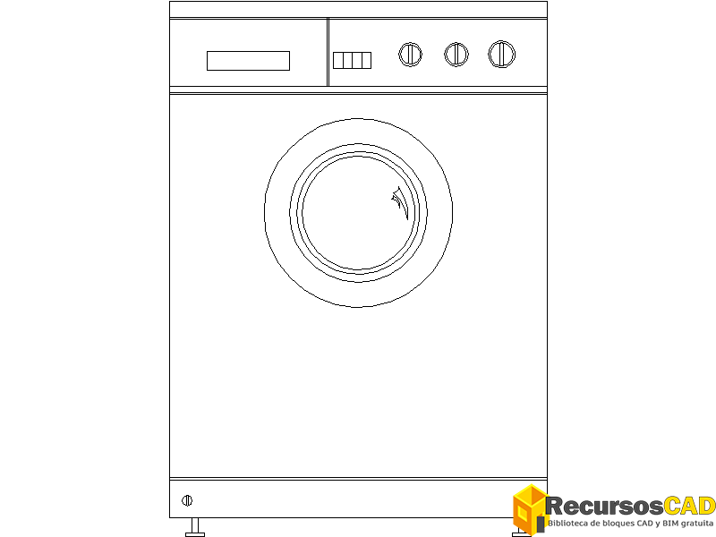 Bloques AutoCAD de lavadoras, secadoras DWG - RecursosCAD