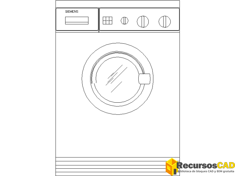 Bloques AutoCAD de lavadoras, secadoras DWG - RecursosCAD