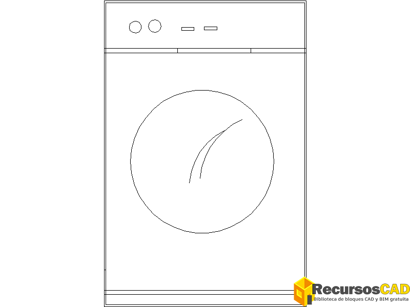 Bloques AutoCAD de lavadoras, secadoras DWG - RecursosCAD