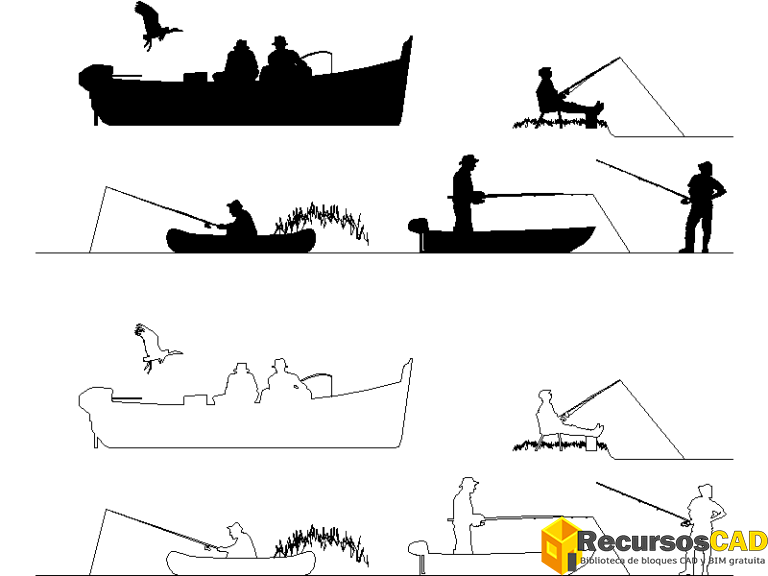 Bloques DWG de Buque de Carga, Barcos y Submarinos para AutoCAD Gratis - RecursosCAD