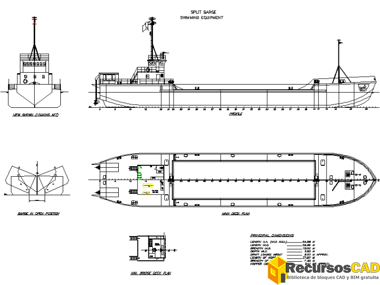 Bloques DWG de Buque de Carga, Barcos y Submarinos para AutoCAD Gratis - RecursosCAD