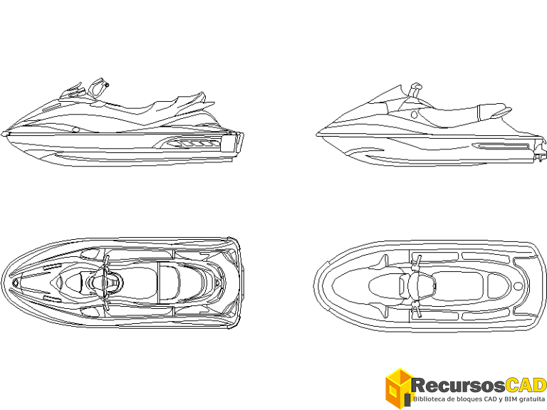 Bloques AutoCAD de transporte marítimo Barcos y Embarcaciones - RecursosCAD