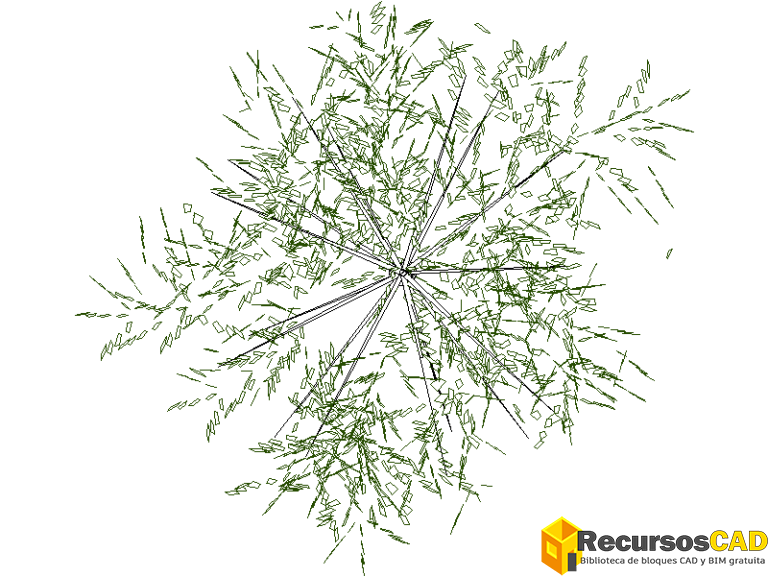Bloques DWG de Árboles, Plantas y Arbustos en Vista Superior para ...