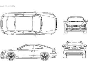 Descarga Gratis Bloque CAD Audi S5 2007 en formato DWG