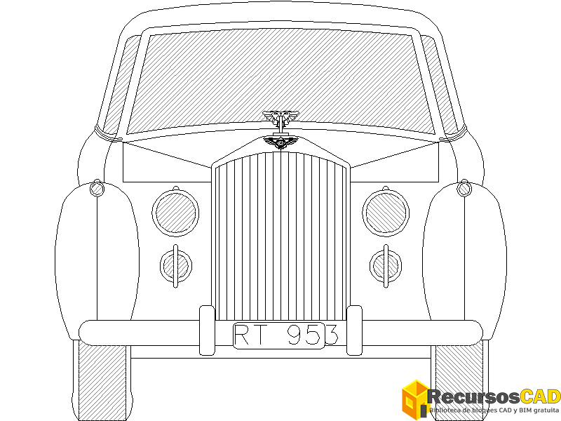 Bloque DWG del Bentley R Type 1952 para AutoCAD - RecursosCAD