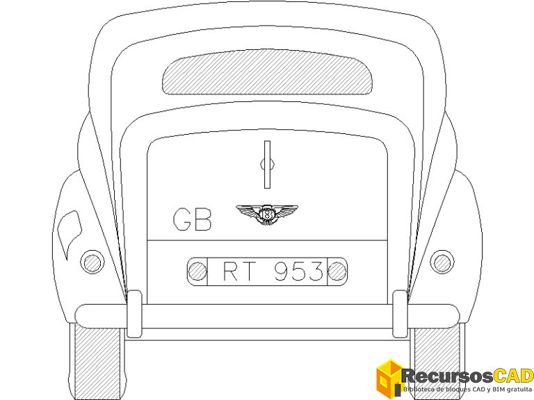 Bloque DWG del Bentley R Type 1952 para AutoCAD - RecursosCAD