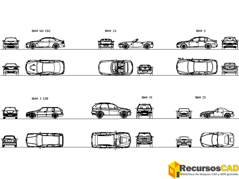 Bloques DWG AutoCAD de Transportes y Vehículos: Coches, Camiones y Más ...
