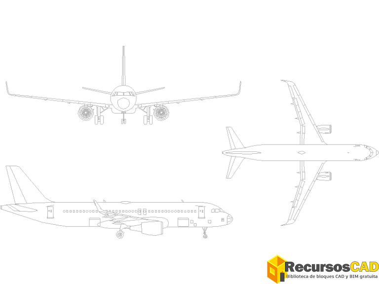 Bloques AutoCAD de transporte aéreo en DWG gratis - RecursosCAD