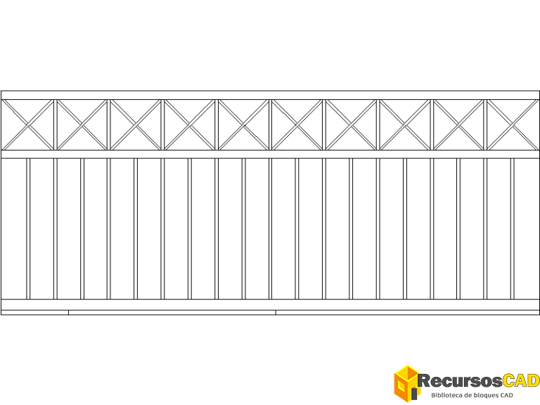 Bloques CAD Barandilla Balcón - RecursosCAD