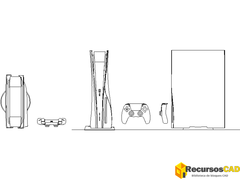 Bloques de consola PlayStation en formato DWG - RecursosCAD
