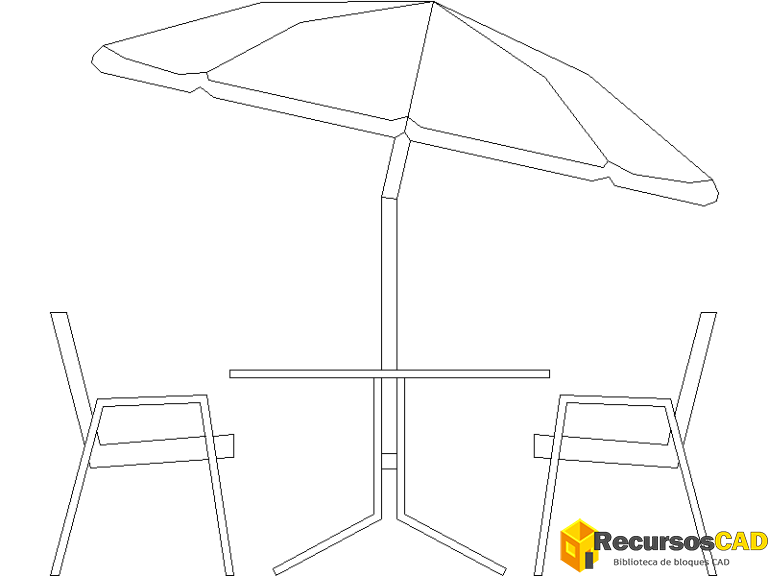 mesa exterior autocad dwg descargar Completo 2026 Terraza 2D