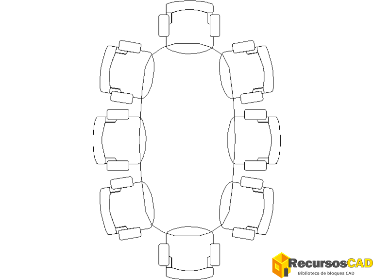 Bloques CAD de Mesas DWG - RecursosCAD