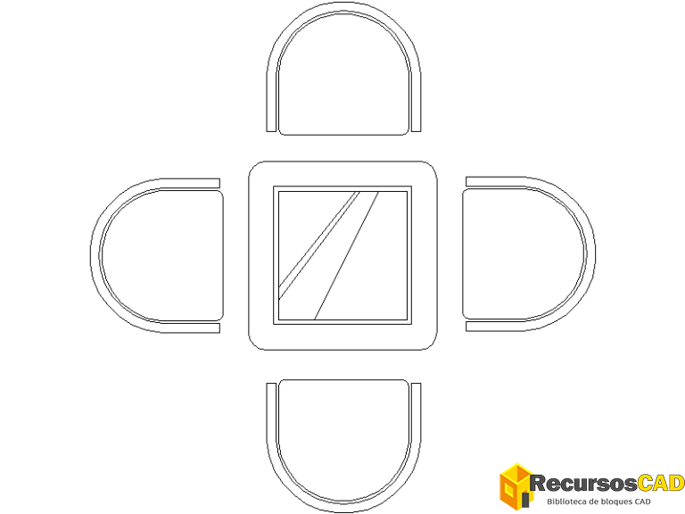 Bloques CAD Mesas comedor en formato DWG - RecursosCAD