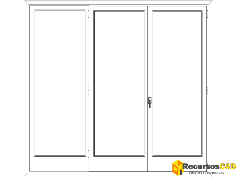 Bloques DWG de Puertas Balconeras: Vista Frontal y Alzado para AutoCAD ...