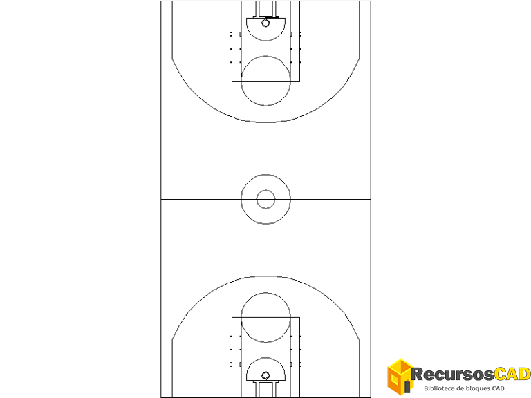 Bloques DWG de tablero y canasta de baloncesto con medidas precisas ...