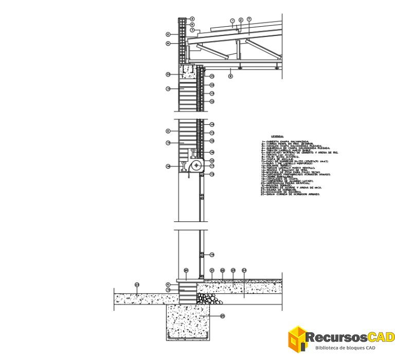 Bloques DWG Detalle de Sección Constructiva para AutoCAD 2D Gratis ...