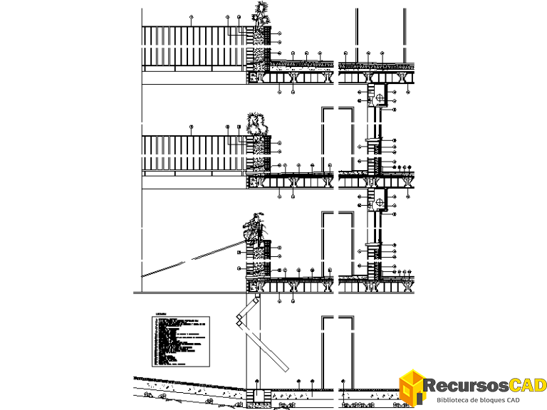 Modelo DWG detalles constructivos de apoyo simple gratis