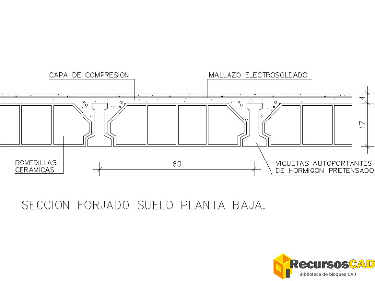 Bloques DWG de Detalles Constructivos: Sección Terraza sobre Garaje ...