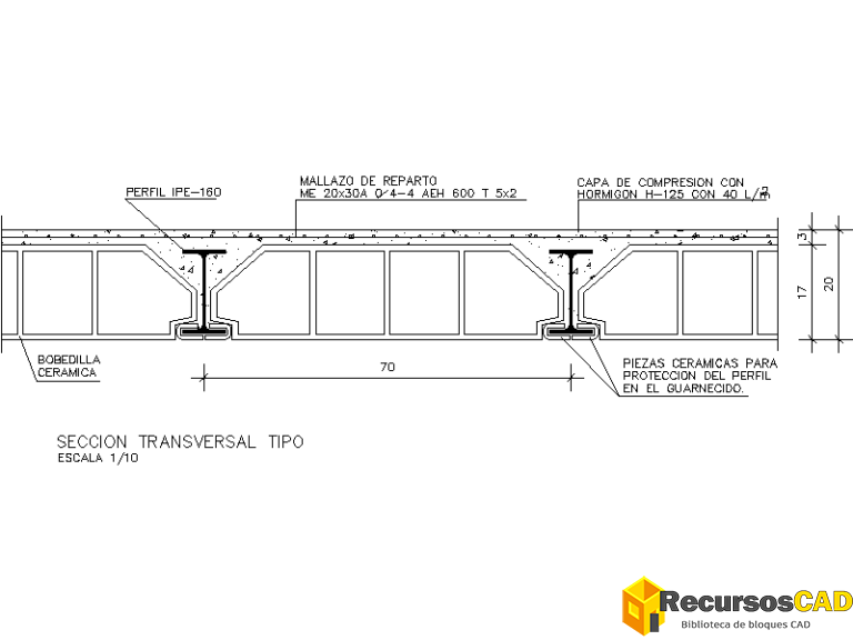 Bloques DWG de Detalles Constructivos: Sección Terraza sobre Garaje ...