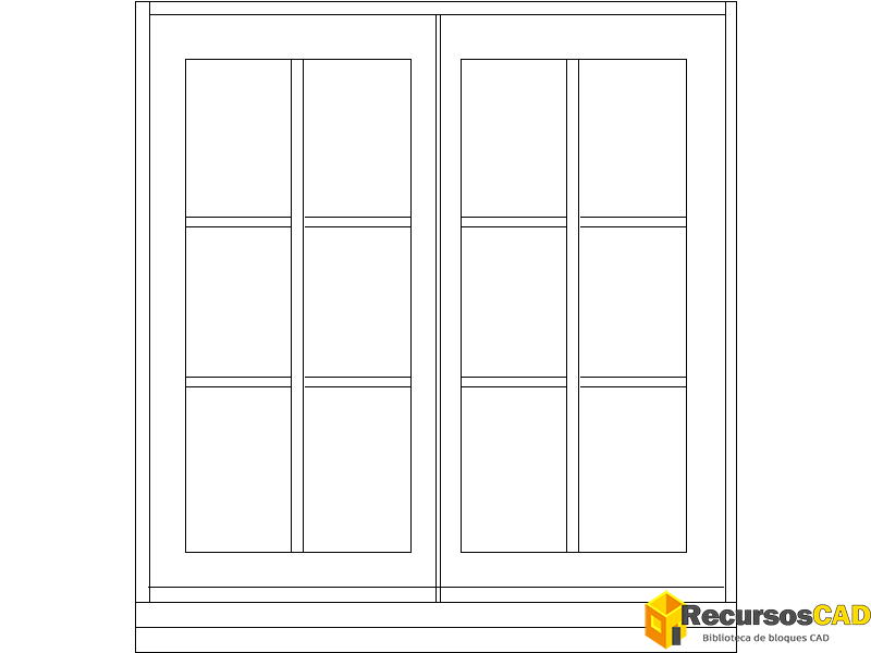 Bloques DWG de Ventanas en Vista Frontal o Alzado para AutoCAD 2D ...