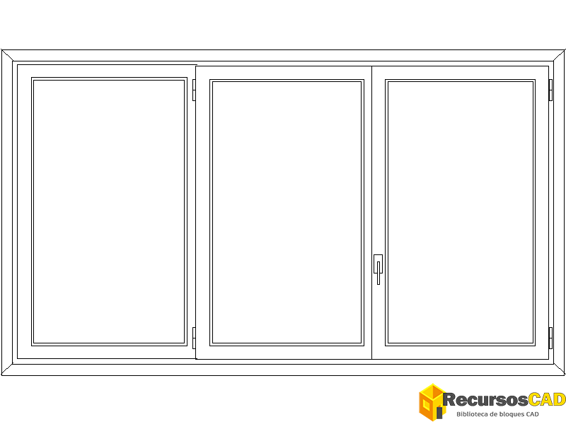 Bloques DWG de ventanas oscilobatientes de 1, 2 y 3 hojas Gratis para ...