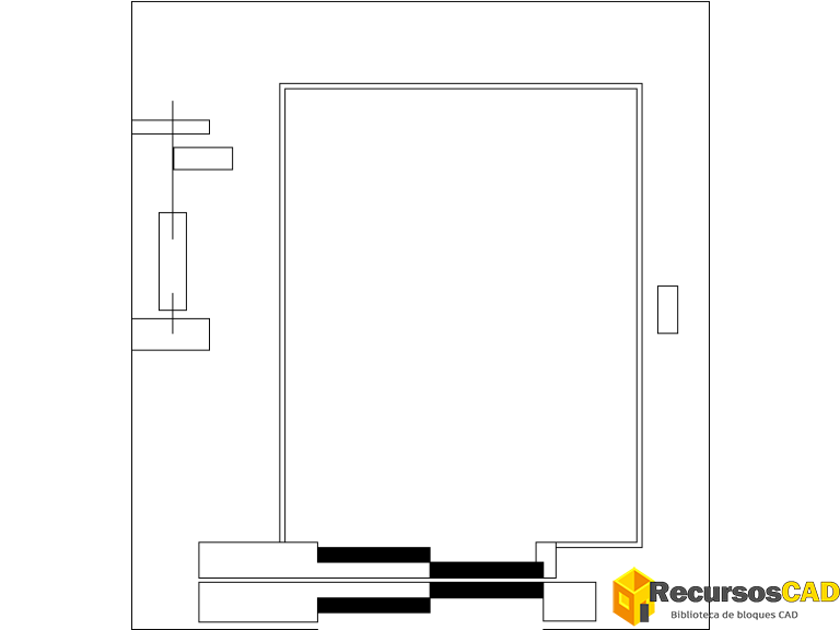 Bloques DWG de ascensor 2300×2500 mm visto en planta para AutoCAD 2D ...