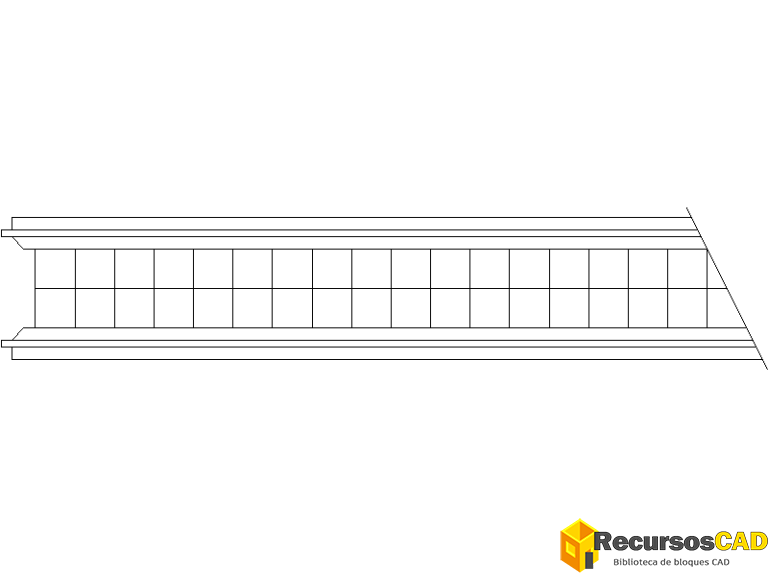 Bloques CAD: Escaleras dos tramos en L en alzado - RecursosCAD